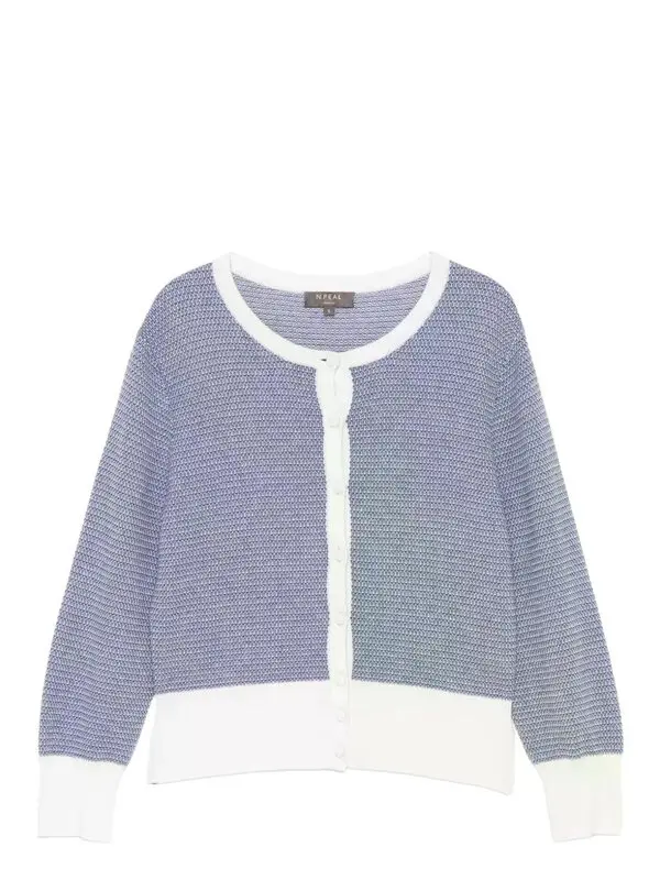 N.peal Jacquard Cardigan - Blue