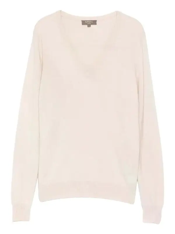 N.peal Phoebe V-neck Jumper - Neutrals