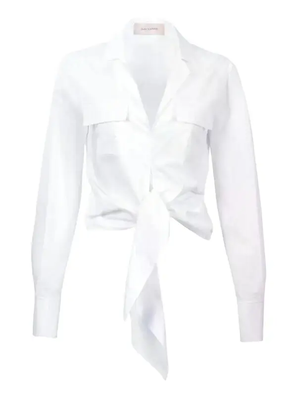 Silvia Tcherassi Caserta Tie-front Blouse - White