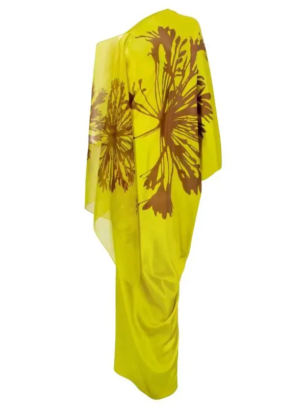 Silvia Tcherassi Jade Print Maxi Dress - Yellow