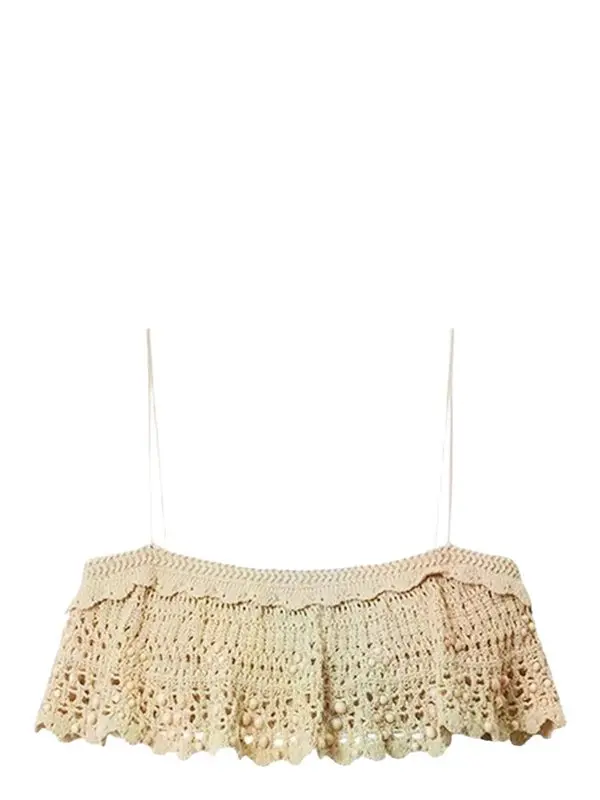Isabel Marant Oraviel Beaded Crochet Tank Top - Neutrals