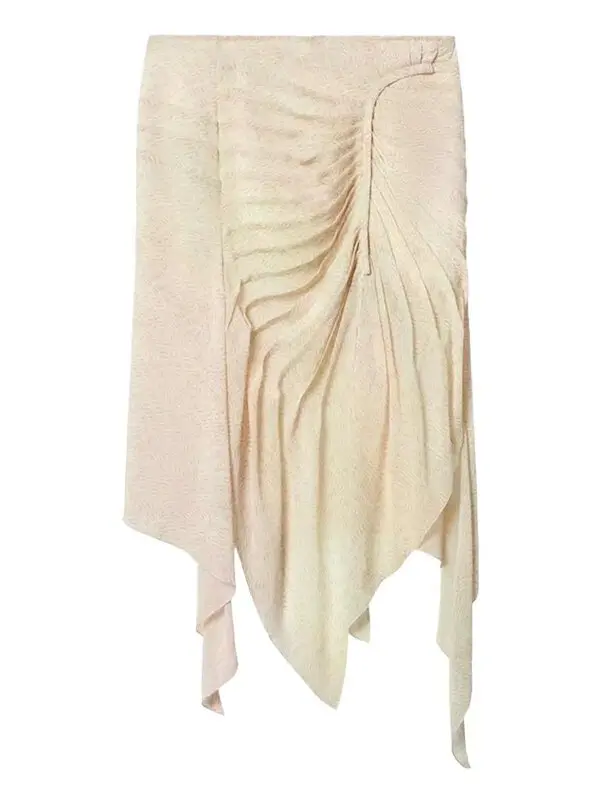 Isabel Marant Taylora Slit Silk Midi Skirt - Neutrals
