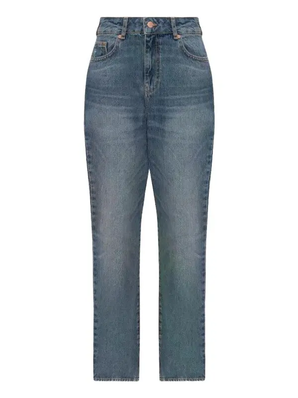 Emporio Armani Cotton Straight-leg Jeans With Pockets - Blue