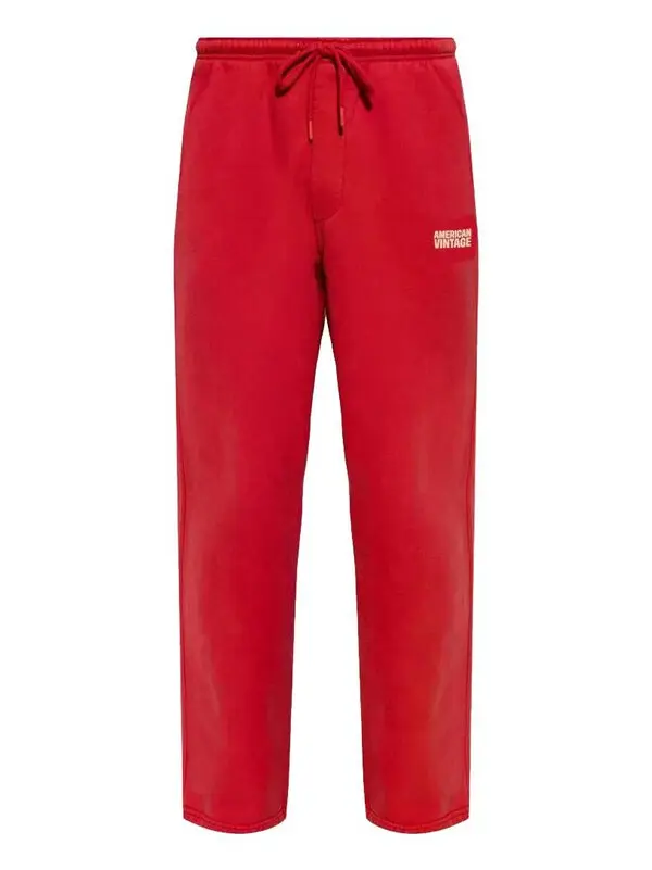 American Vintage Plizzy Drawstring Track Pants - Red