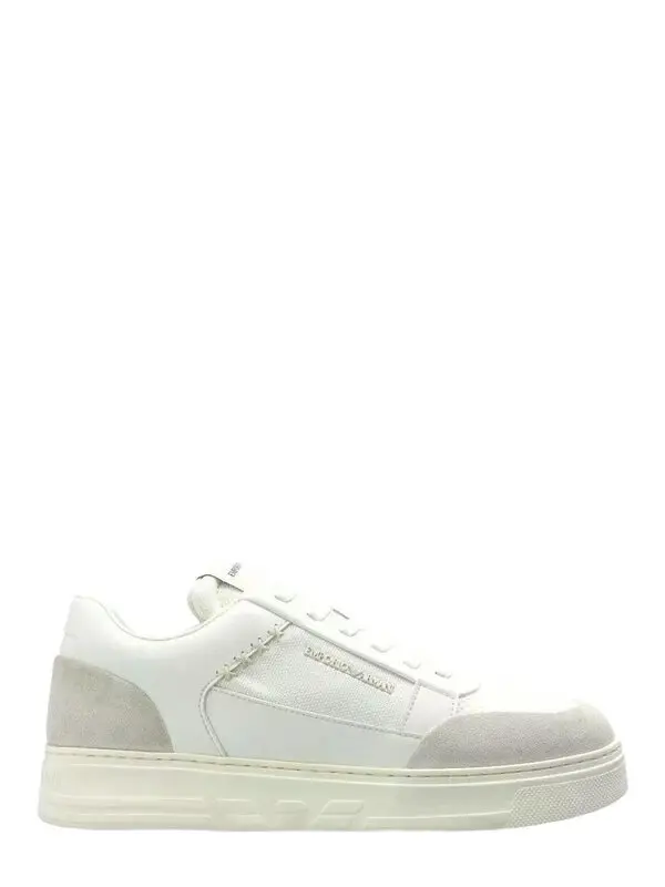 Emporio Armani Logo Panelled Sneakers - White
