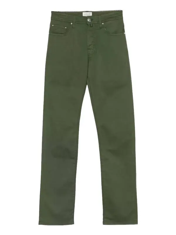 Jacob Cohen Five-pocket Trousers With Stud Detail - Green