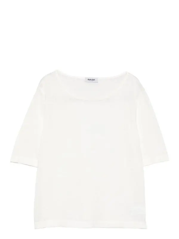 BASE Linen And Cotton Blend Sweater - White