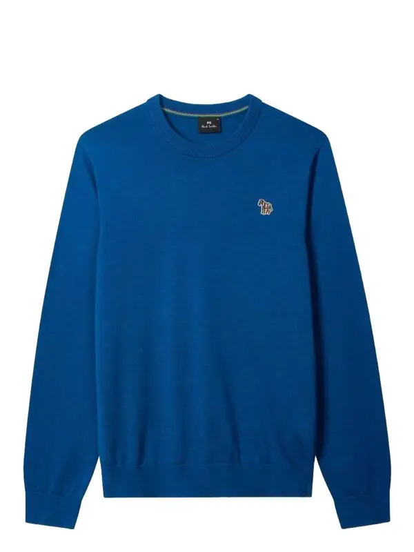 Paul Smith Zebra Logo Cotton Sweater - Blue