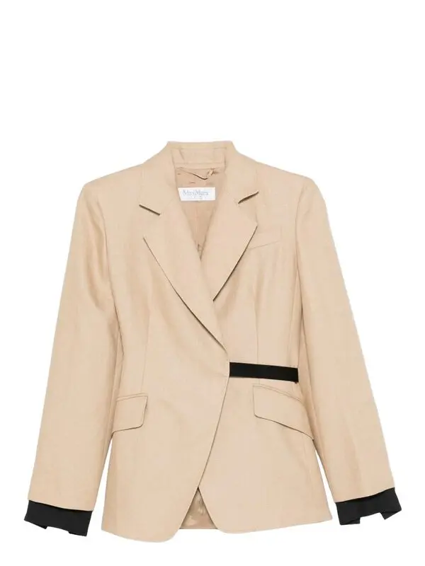 Max Mara Linen Single-breasted Jacket - Beige