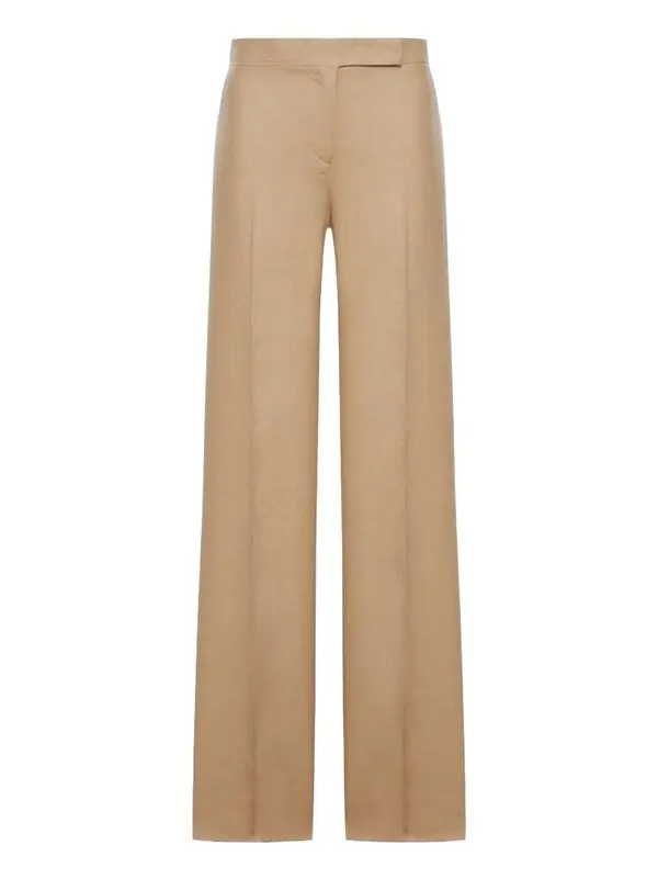Max Mara Linen High-waisted Wide Leg Trousers - Beige