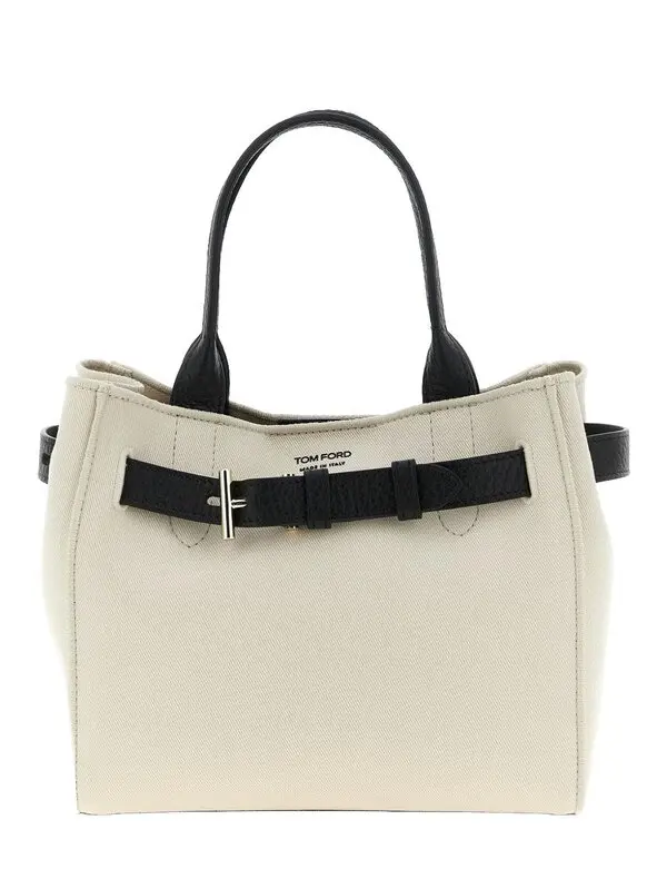 TOM FORD Audrey Small Canvas Tote Bag - Beige