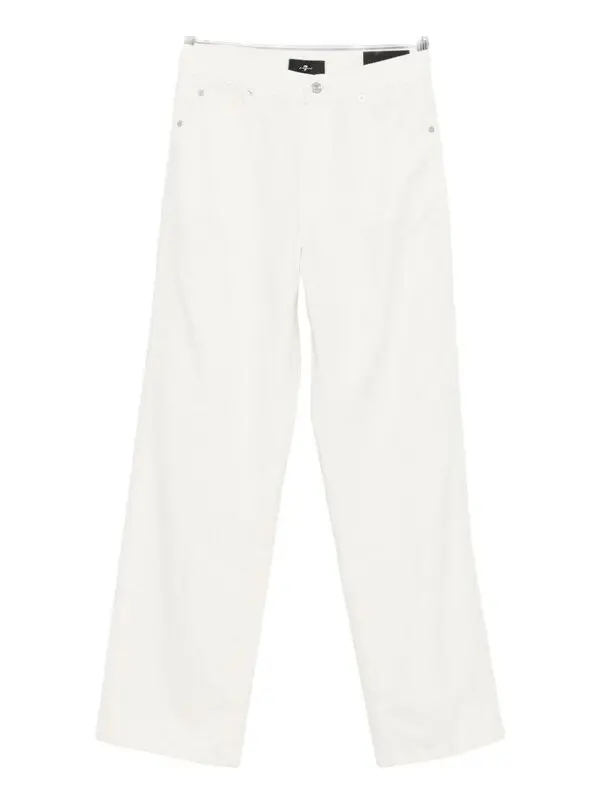 7 For All Mankind Linen Trousers - White