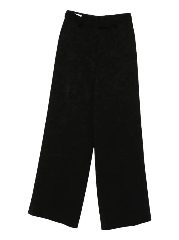 Dries Van Noten Floral Jacquard Wide-leg Trousers - Black
