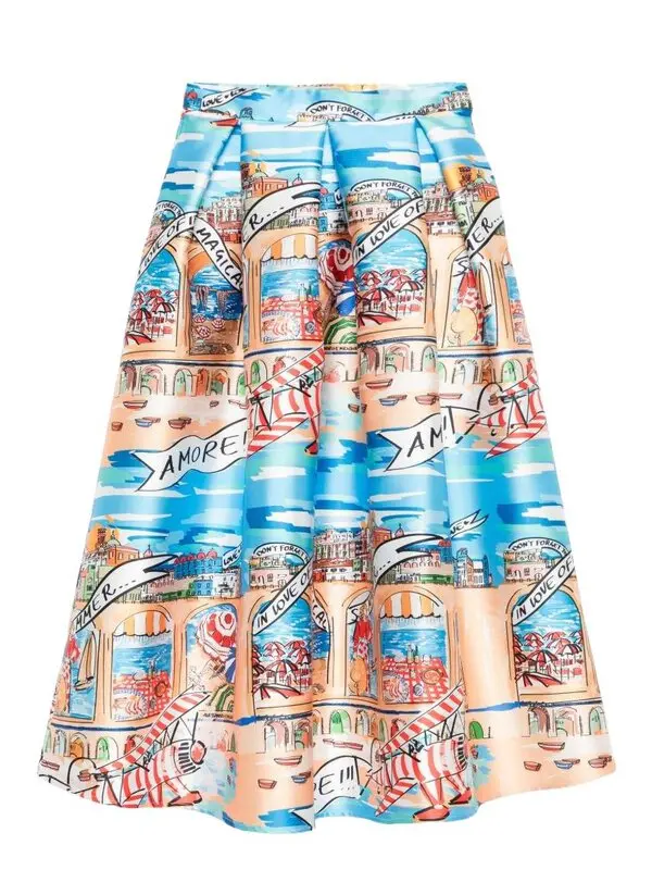 ALESSANDRO ENRIQUEZ Printed Midi Skirt - Multi