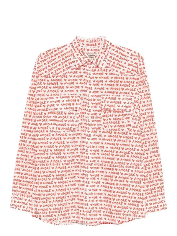 ALESSANDRO ENRIQUEZ Printed Cotton Shirt - Red