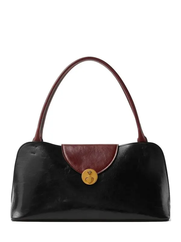 Versace Vivian Medium Leather Shoulder Bag - Black