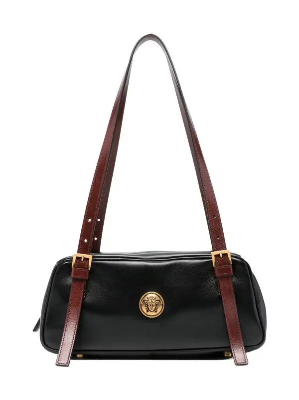 Versace Emblème Small Leather Shoulder Bag - Black