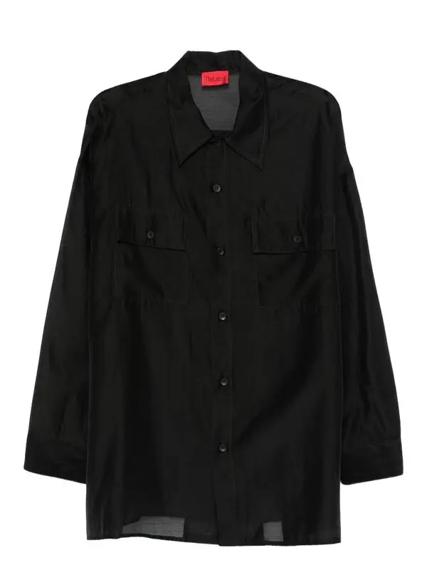 THE LATEST Long-sleeve Shirt With Pockets - Black