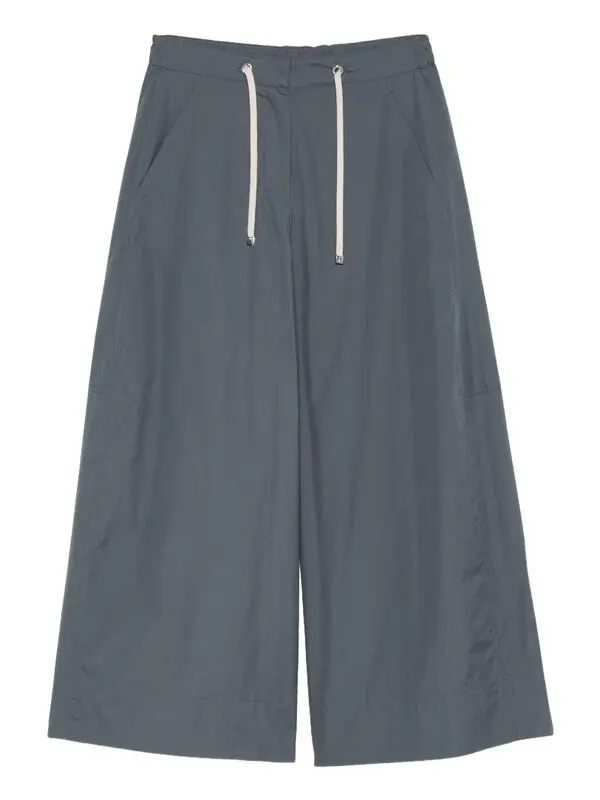 Max Mara Cotton Wide-leg Trousers - Blue