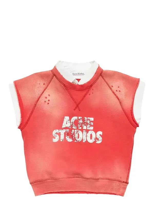 Acne Studios Fleece Logo Vest - Red
