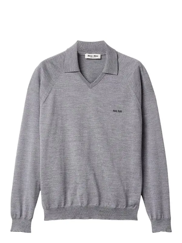 Miu Miu V-neck Pullover - Grey
