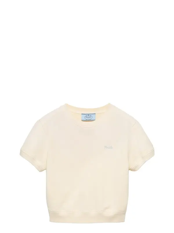 Prada Cotton Fleece Crew-neck T-shirt - Yellow