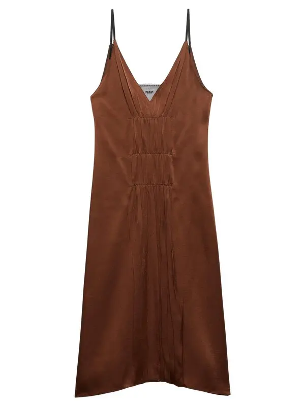 Prada Satin Crepe Dress - Brown