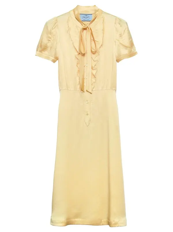 Prada Satin Crepe Dress - Yellow