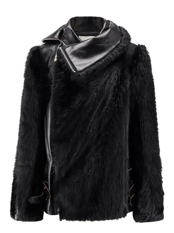 Sacai Fur Coat - Black