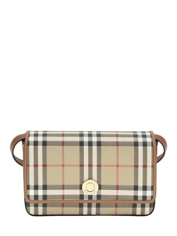 Burberry Hampshire Crossbody Bag In Vintage Check Canvas - Brown