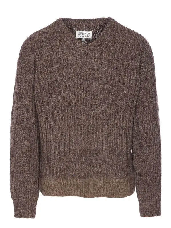MAISON MARGIELA Ribbed Knit Pullover - Brown