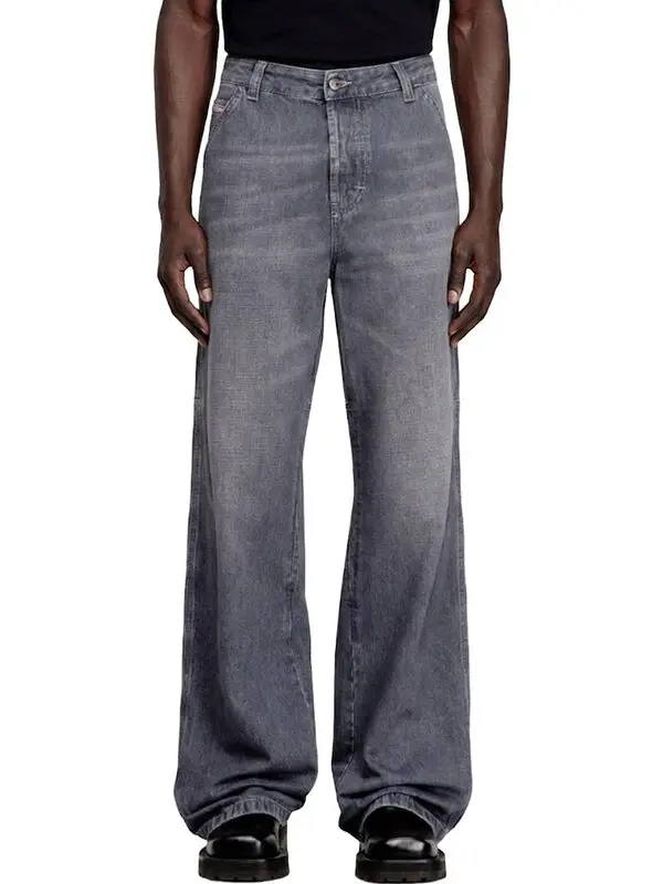 DIESEL® D-livery Wide-leg 5-pocket Jeans In Denim - Grey