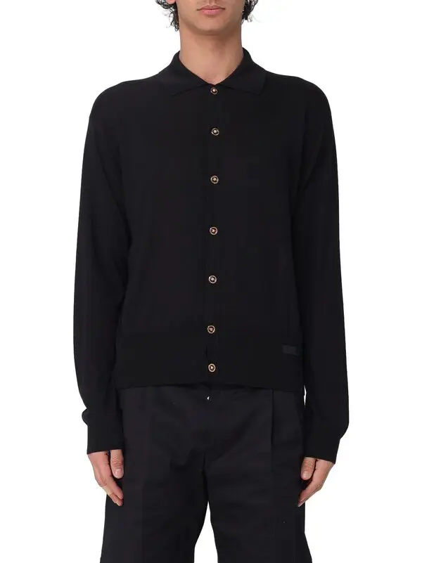Versace Long Sleeve Cardigan - Black