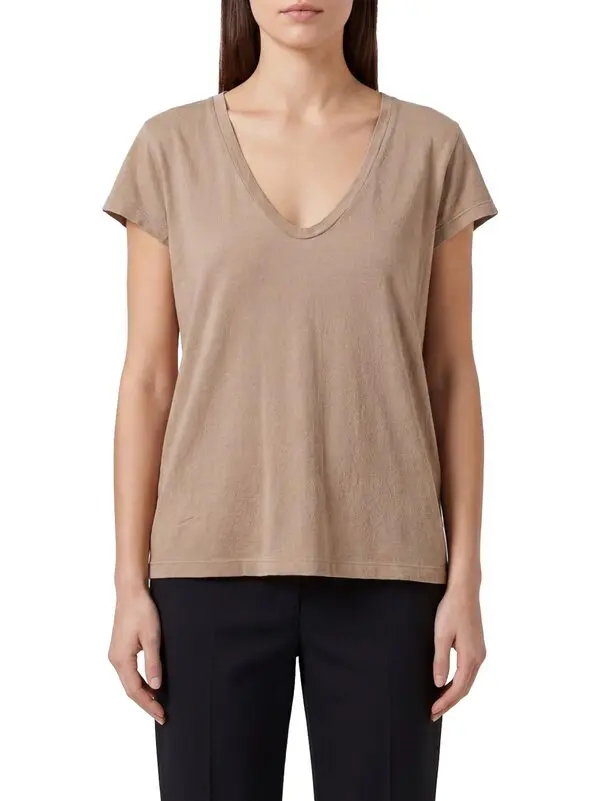 JAMES PERSE V-neck T-shirt - Coffee