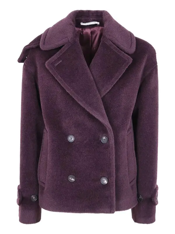 Tagliatore Double Breasted Coat - Burgundy