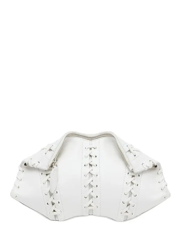 Alexander McQueen Leather Manta Clutch - White