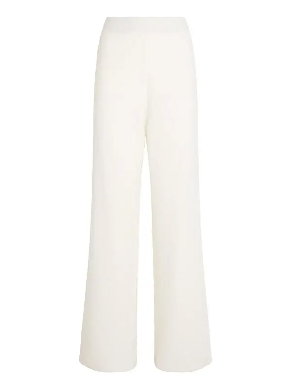 Fabiana Filippi Cotton-blend Knit Embellished Trousers - White