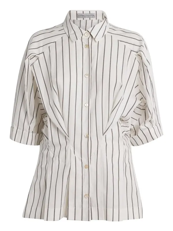 Palmer//harding Cotton Stripe Vessel Shirt - White