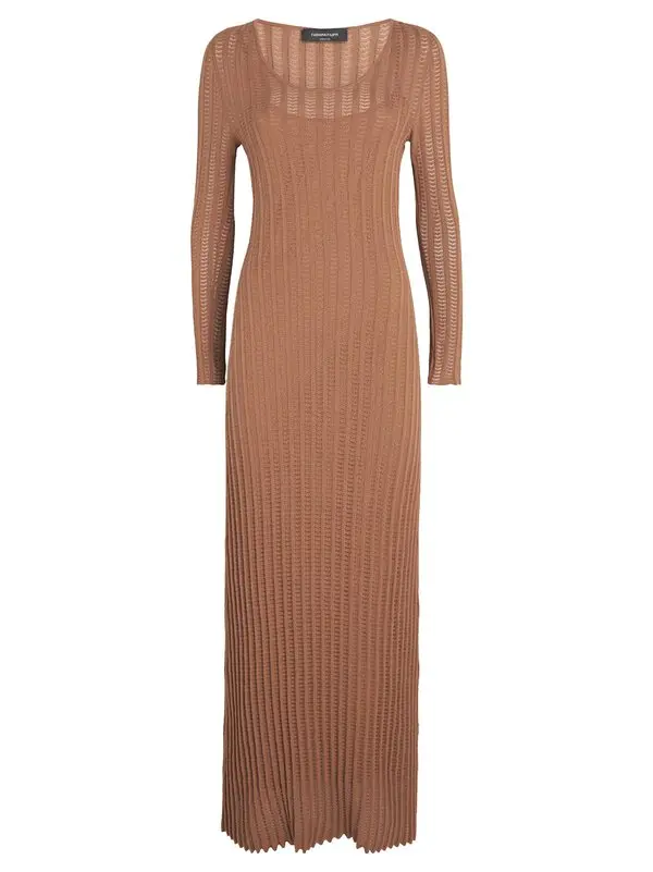 Fabiana Filippi Cotton Knit Maxi Dress - Brown