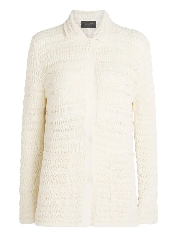 Fabiana Filippi Cotton-blend Cardigan With Sequined Detailing - White
