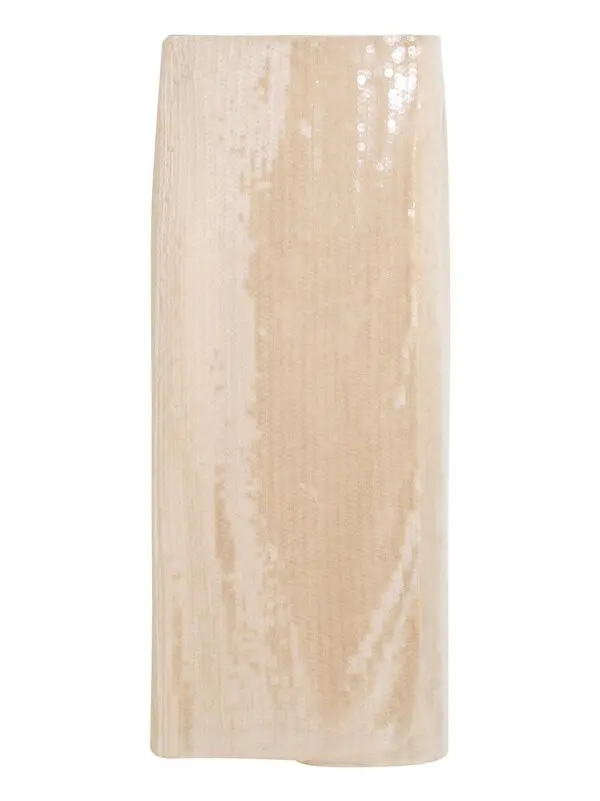 Fabiana Filippi Sequinned Wrap Midi Skirt - Beige
