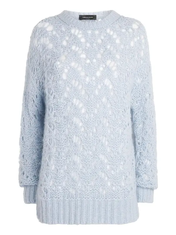 Fabiana Filippi Openwork-knit Sweater - Turquoise
