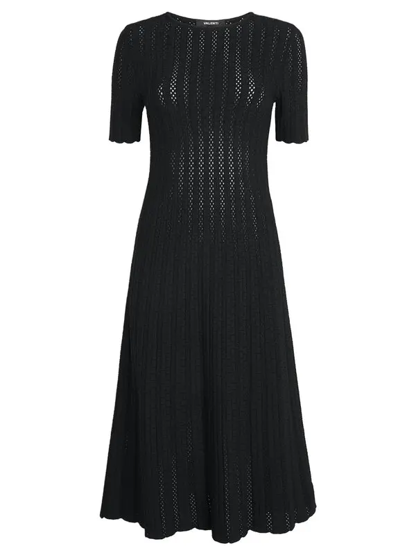 ANTONINO VALENTI Openwork Knit Midi Dress - Black