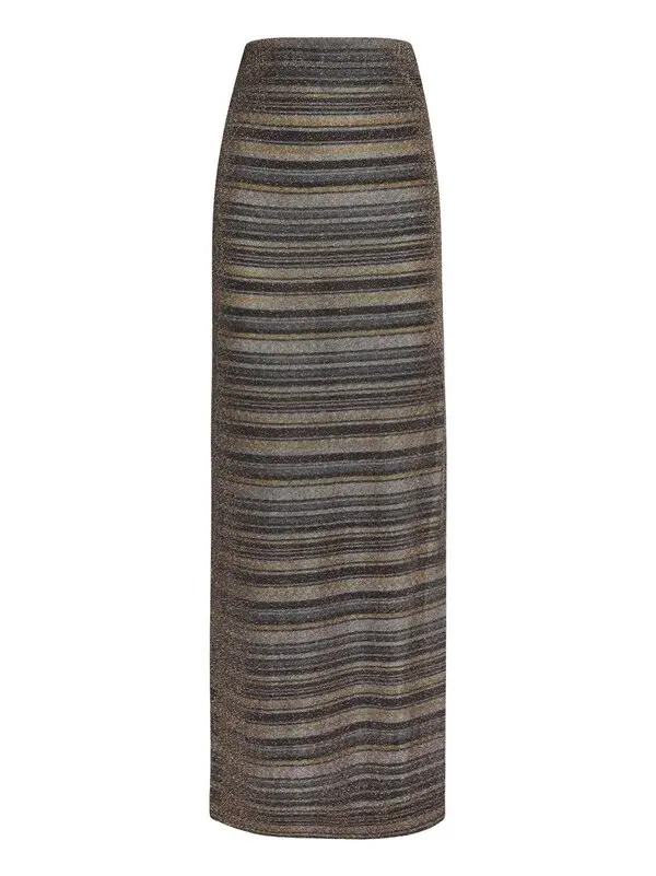 Missoni Lamé Stripe Maxi Skirt - Gold