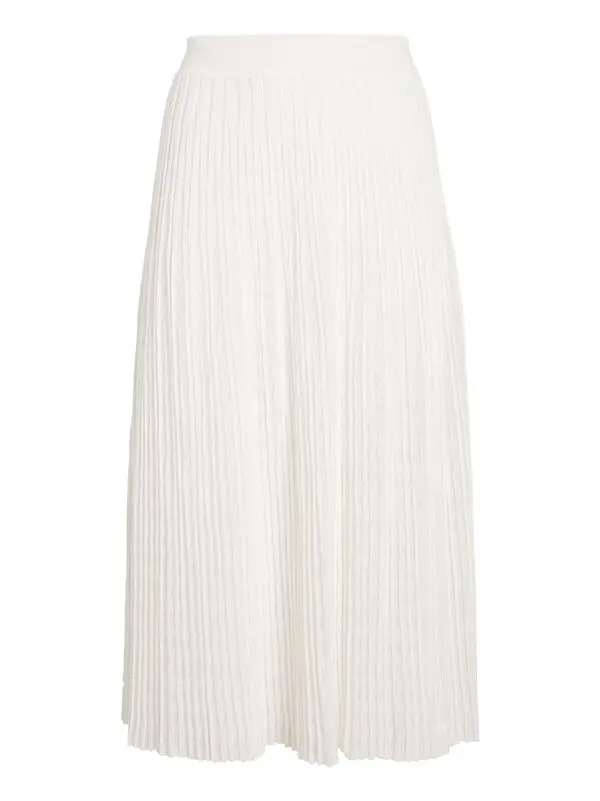 ANTONINO VALENTI Organic Cotton-blend Pleated Midi Skirt - White