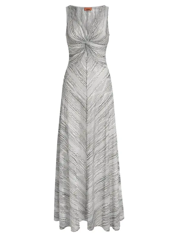 Missoni Knitted Jacquard Maxi Dress - Silver
