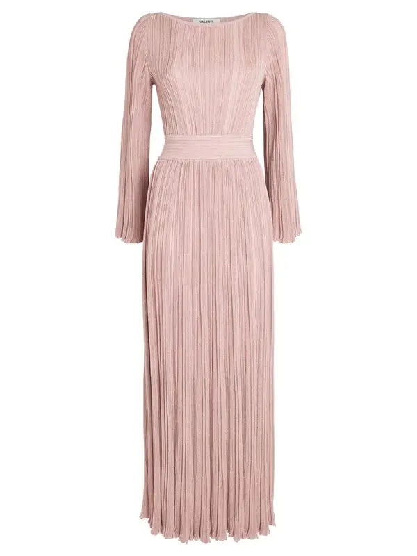 ANTONINO VALENTI Metallic Knit Maxi Dress - Pink