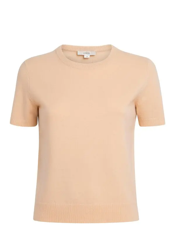 Vince Wool-blend Short-sleeve Sweater - Beige