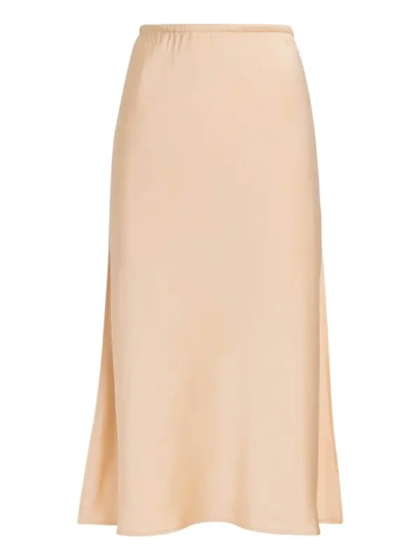 Vince Satin Midi Skirt - Beige