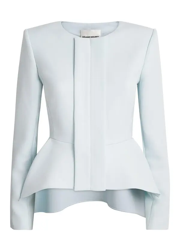 Roland Mouret Crepe Peplum Jacket - Blue